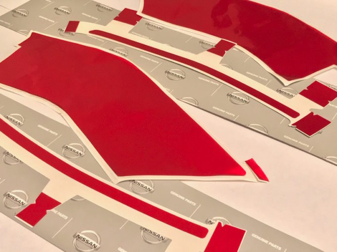 Nismo OEM Nissan Red Vinyl Stripe Kit (Complete): 2015-2016 Nissan R35 ...
